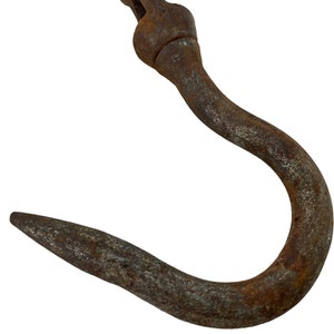 Vintage French Large Butcher Meat Kitchen Rail Hanging Hook Rustic ...