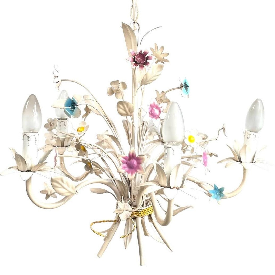 Vintage French Toleware Tole Style Metal Flower Petal Bloom Shaped Wall ...