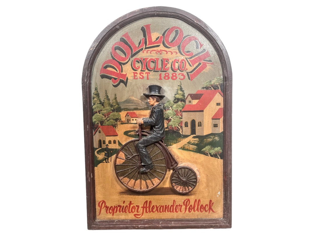 Vintage Pollock Cycle Company Reproduction Bicycle Shop Decorative 3D ...