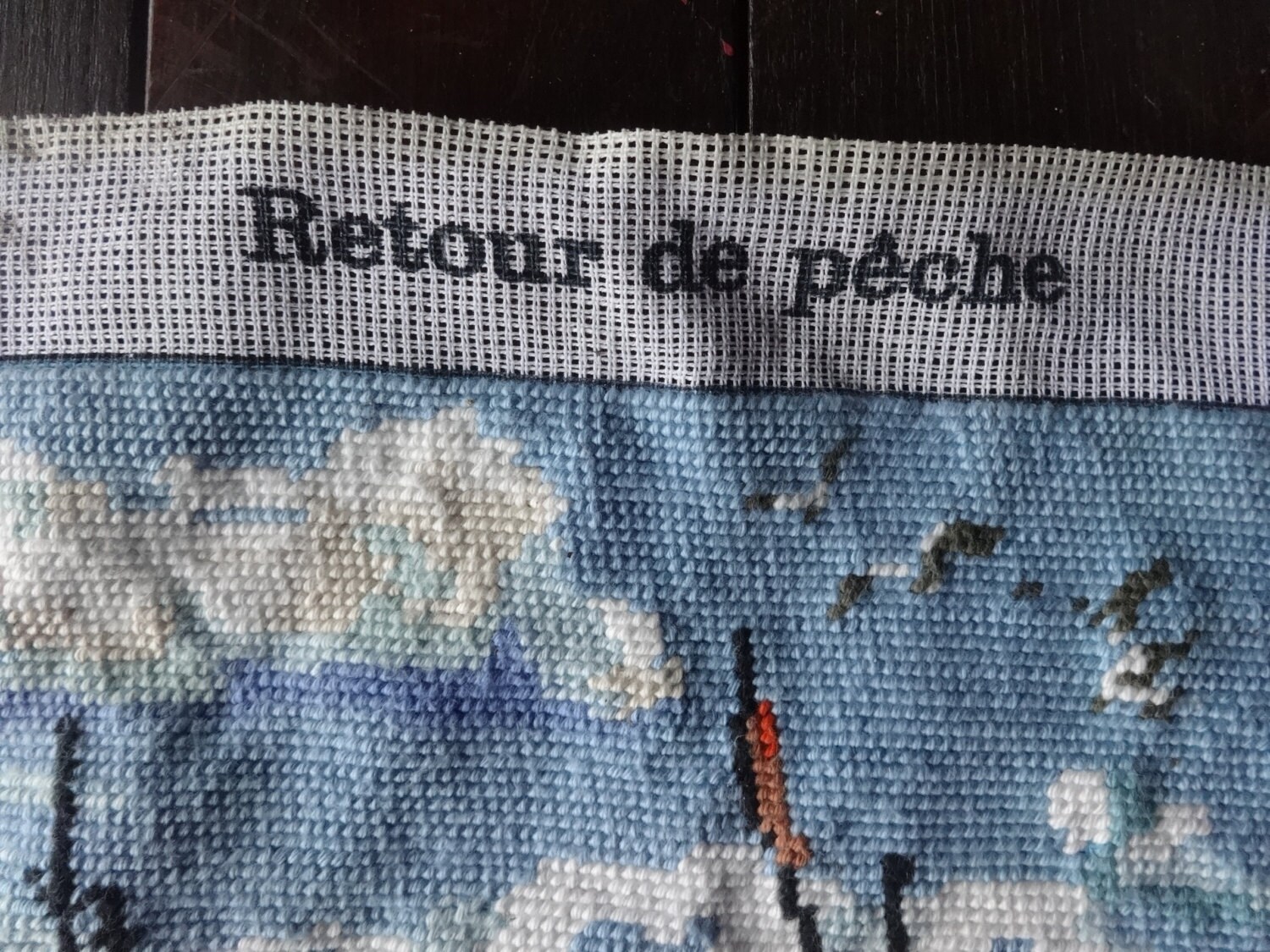 Vintage French Royal Paris Cross Stitch Fishing Boat Harbour | Etsy