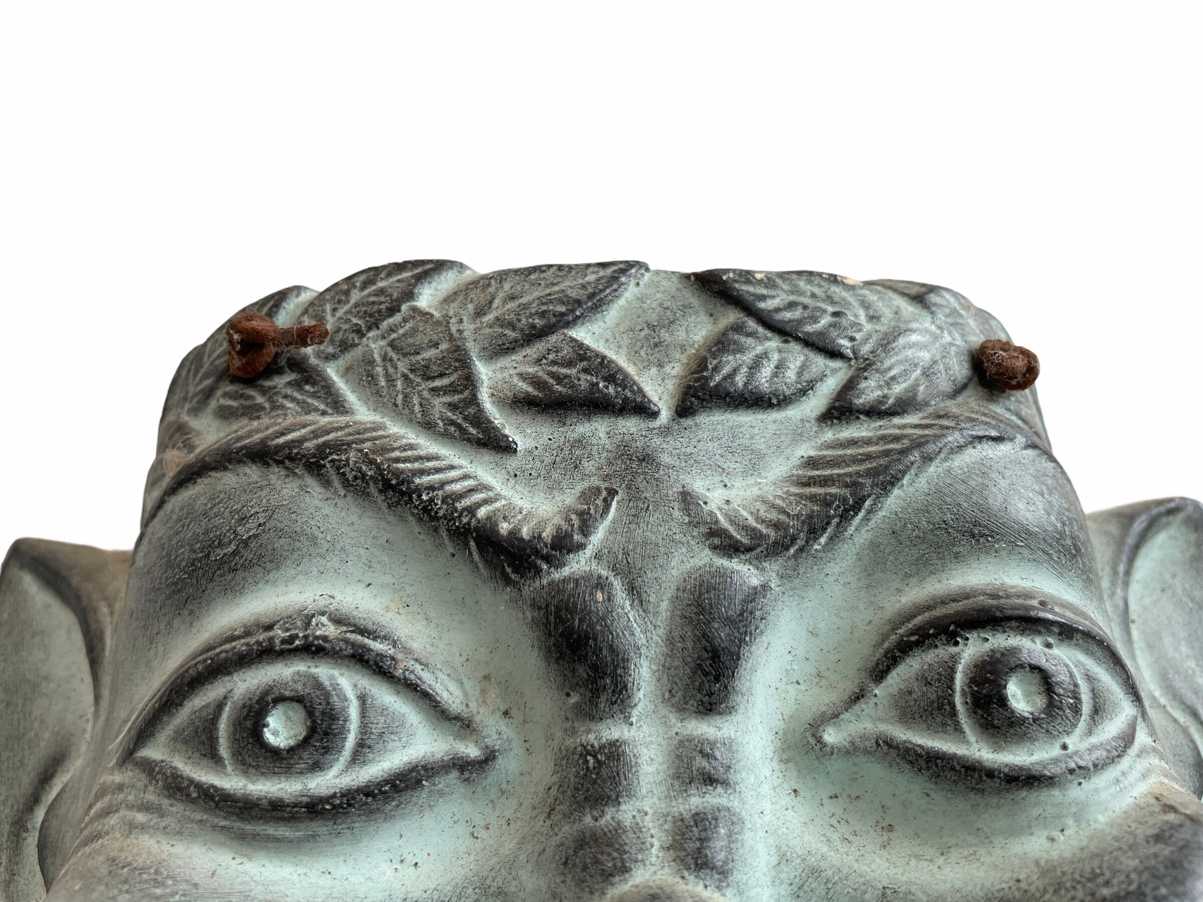 Vintage Greek Satyr Devil Grey Green Clay Face Mask Wall | Etsy