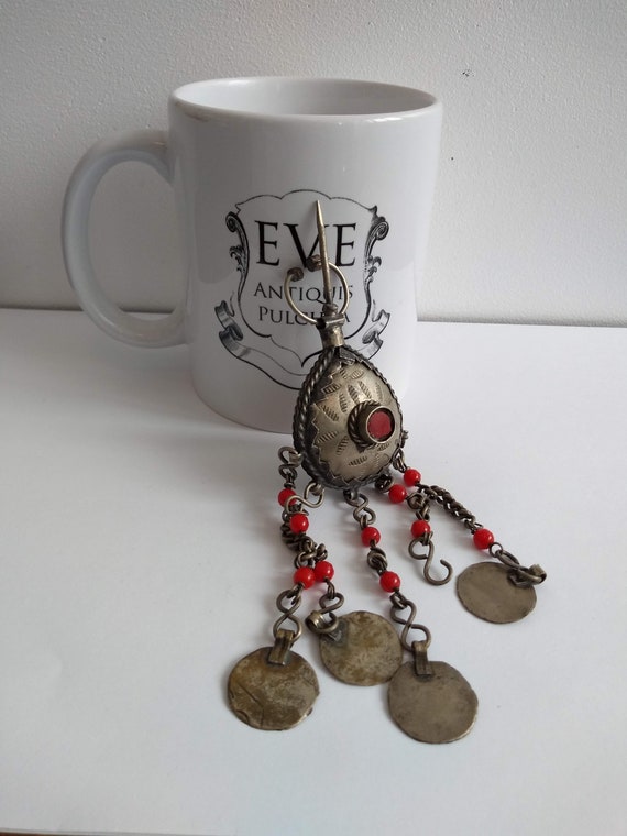 Vintage Moroccan Fibula Brooch Garment Closure Silver… - Gem