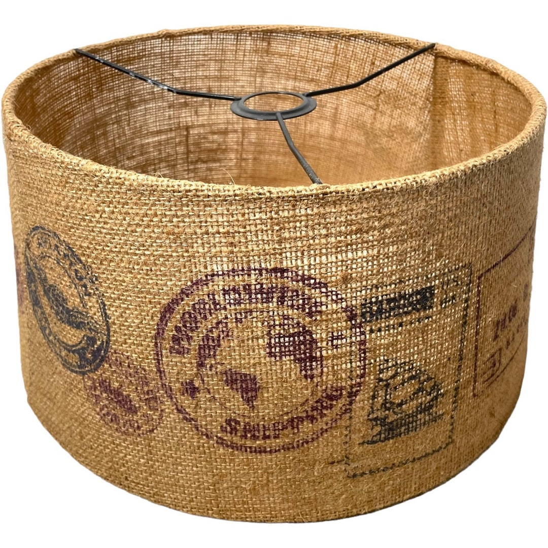 Vintage Hessian Sack Cloth Post Mark Worldwide Shipping Hanging Lamp ...