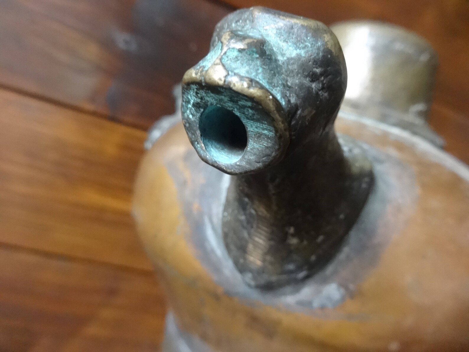 Antique French Copper and Brass Rustic Oil Pitcher Jug Jar Can | Etsy