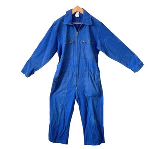 Vintage French Overall Work Clothes Blue Jumpsuit Coveralls French Size ...