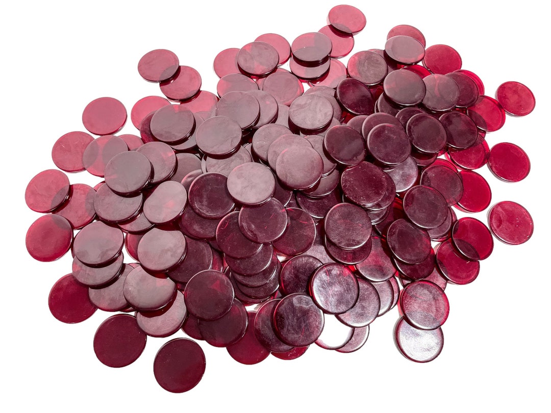 Vintage French Red Circular Markers Tokens Card Table Roulette Poker ...