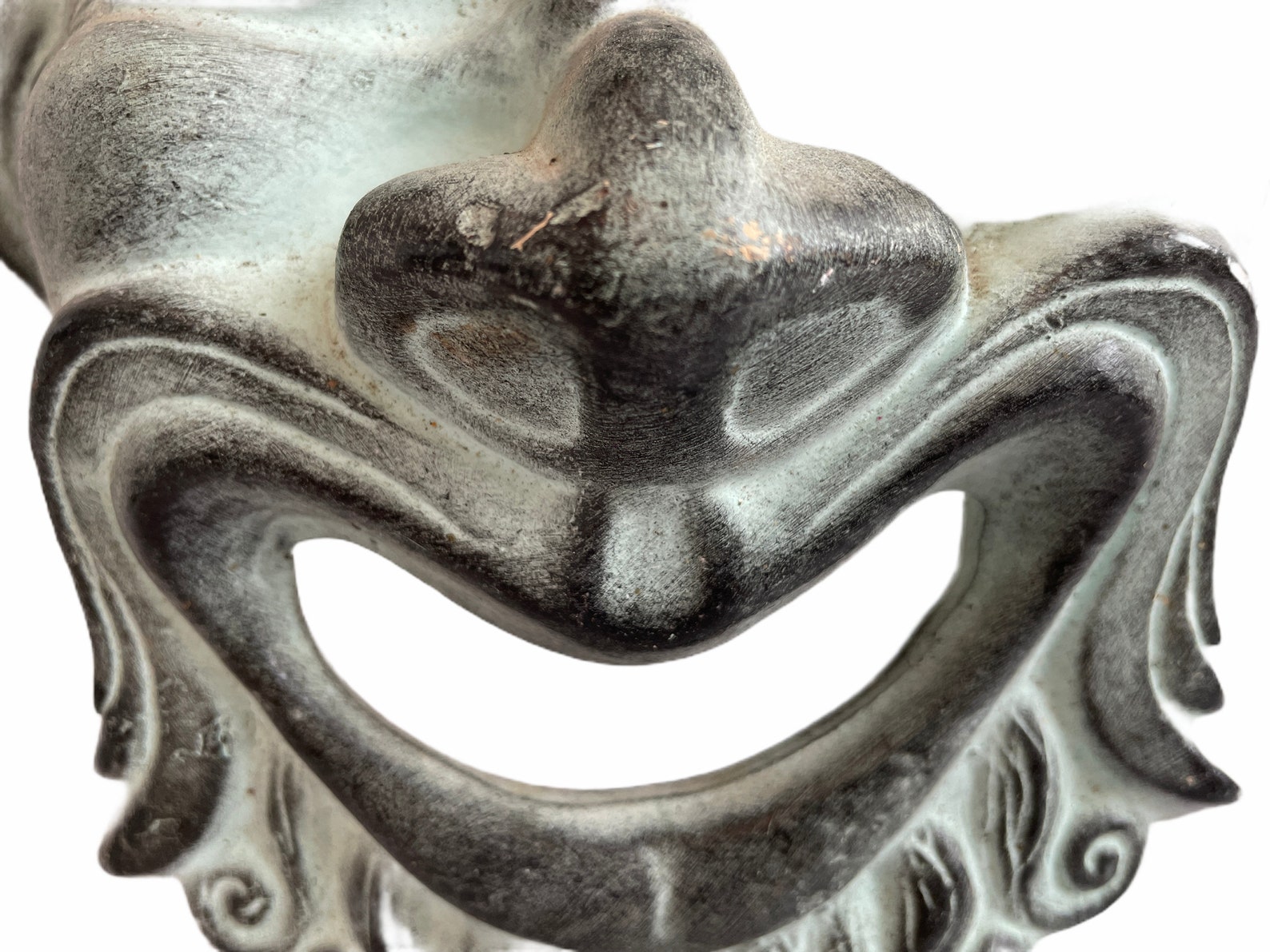 Vintage Greek Satyr Devil Grey Green Clay Face Mask Wall - Etsy