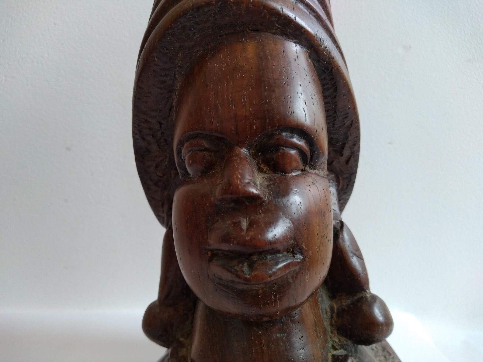 Vintage African Wood Wooden Woman Female Lady Hat Bust Idol Statue ...