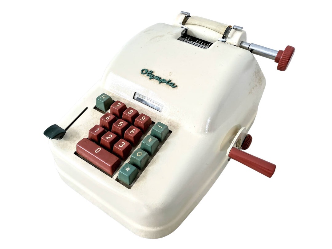 Vintage German Olympia Adding Counting Machine Calculator Typewriter ...