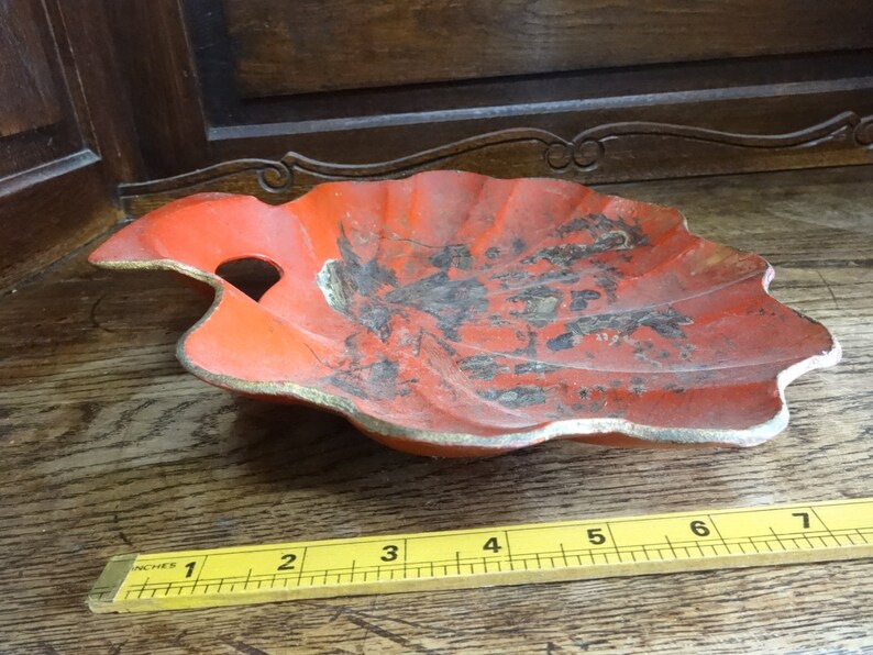 Antique Chinese Shell Shaped Paper-mache Crumb Tray Chinoiserie ...