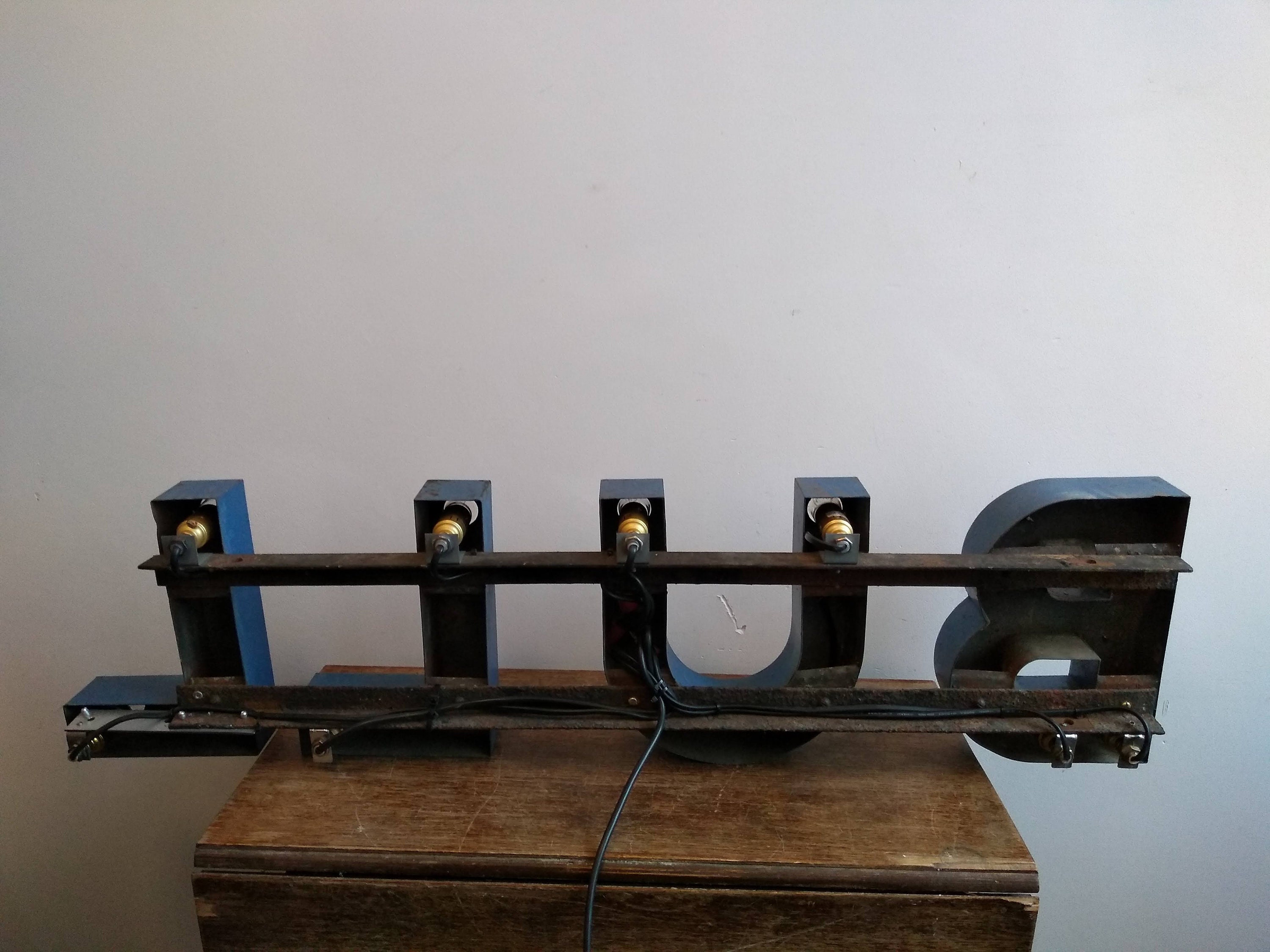 Vintage English BULL Shop Sign Take Away Blue Black Large Lit | Etsy