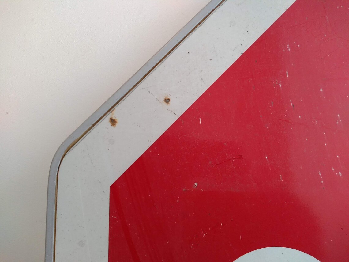 Vintage French Stop Sign Extra Large Motorway Marked Bruised - Etsy
