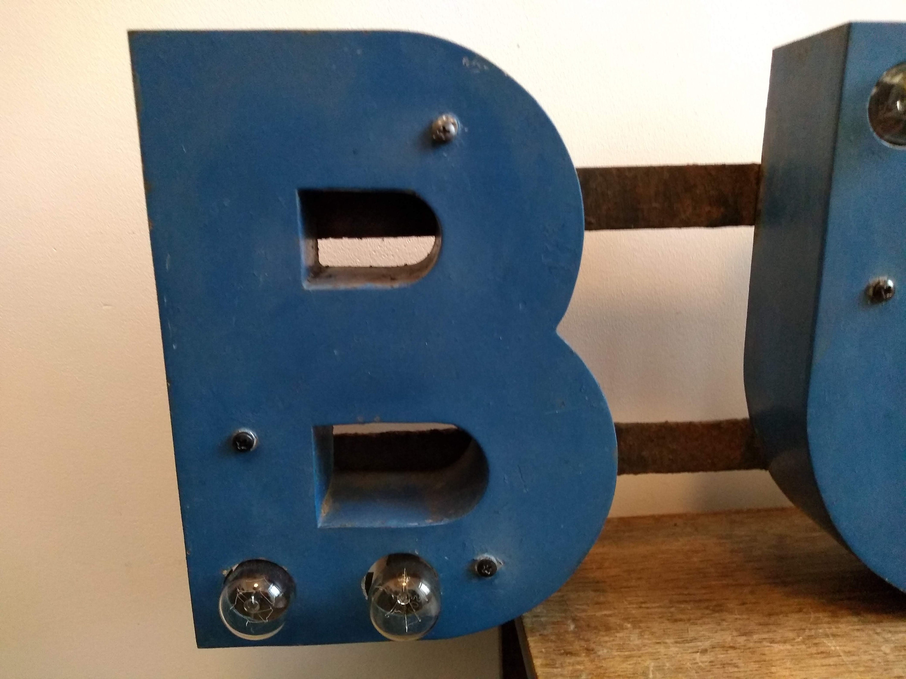 Vintage English BULL Shop Sign Take Away Blue Black Large Lit | Etsy