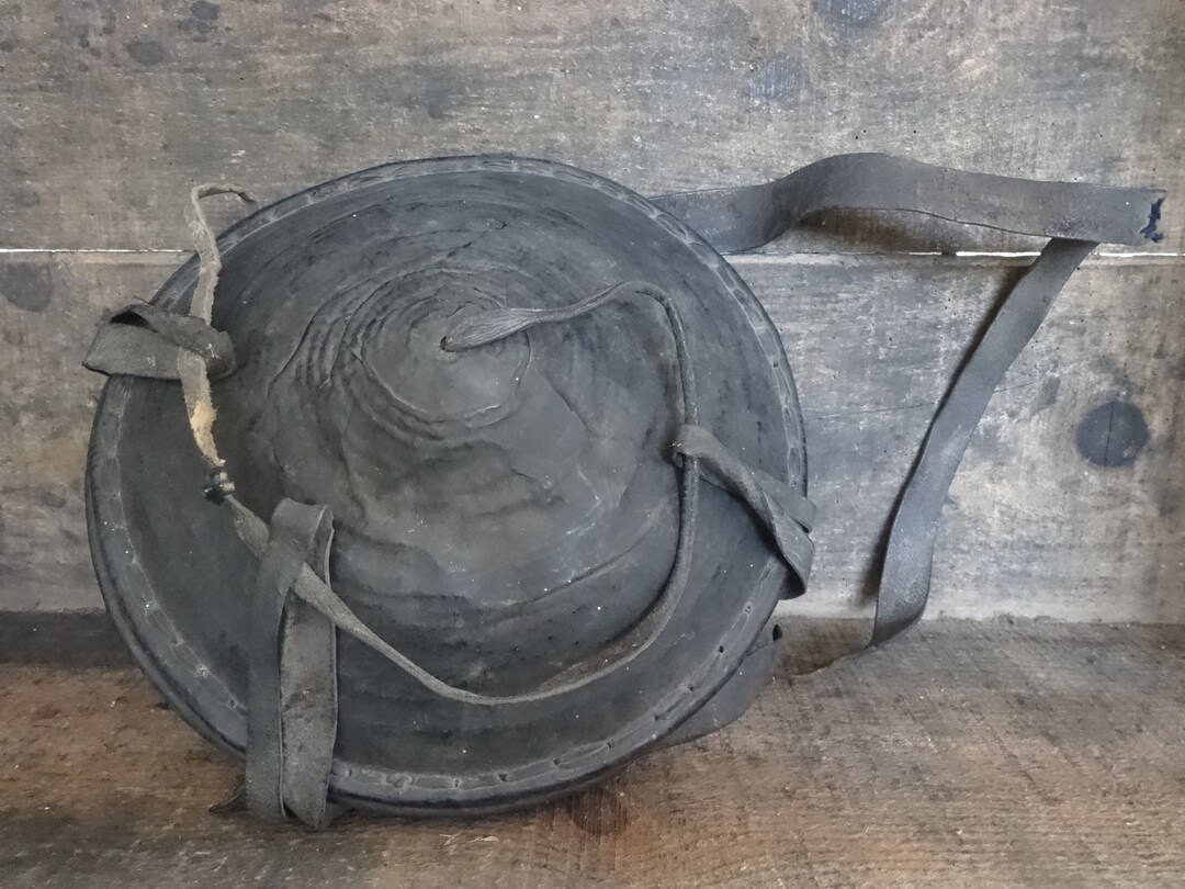 Vintage African Goat Skin Covered Wicker Carrying Basket Lid Lidded ...