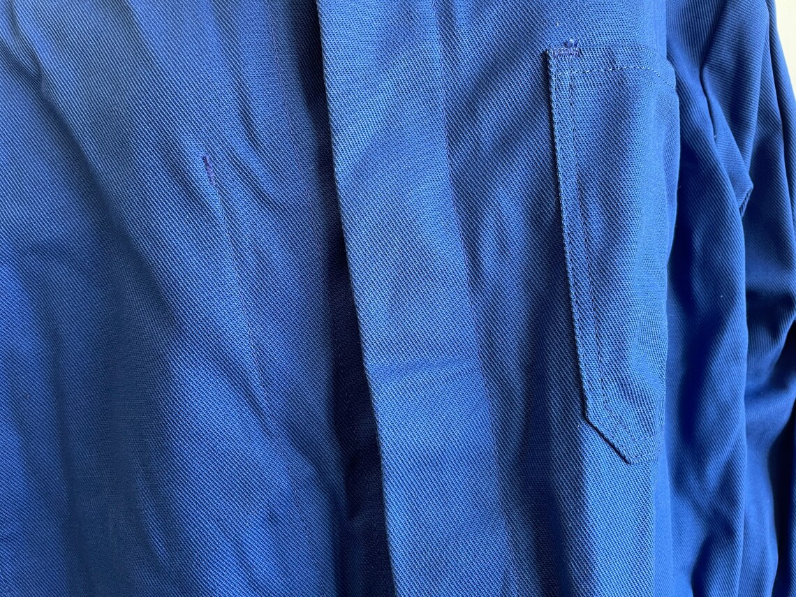 Vintage French Blue Work Cotton Jacket Farmer Jacket Indigo Dyed Size ...