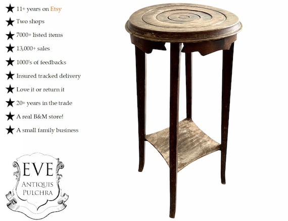 Vintage French Old Worn Plant Pot Stand Table Wooden Wood Side | Etsy