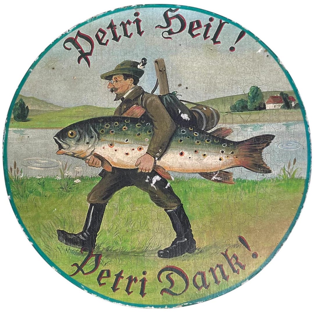 Vintage German Petri Heil Petri Dank Fishing Angling Cup Trophy Prize ...