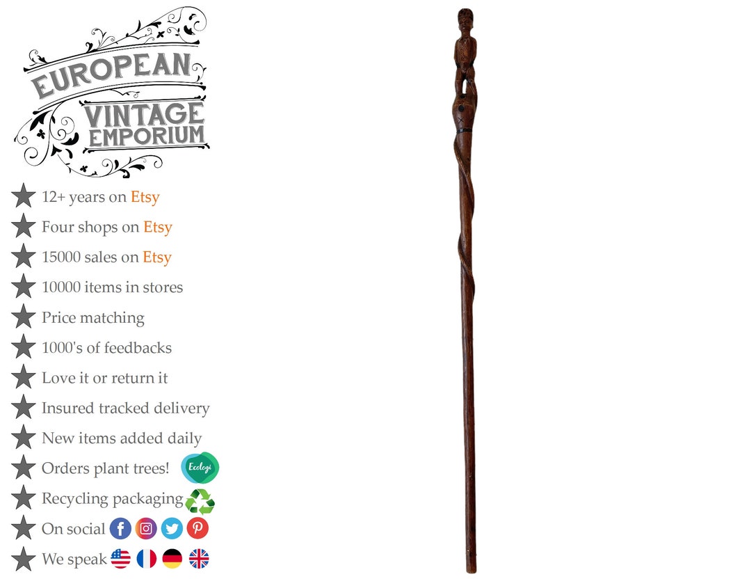 Vintage African Egyptian Walking Stick Knocker Primitive - Etsy