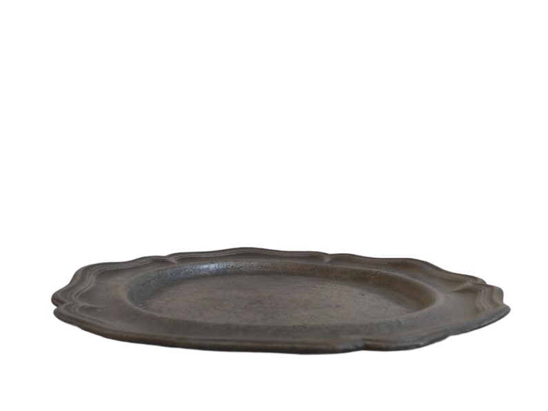 Antique French Small Pewter Dinner Plate tray charger platter | Etsy