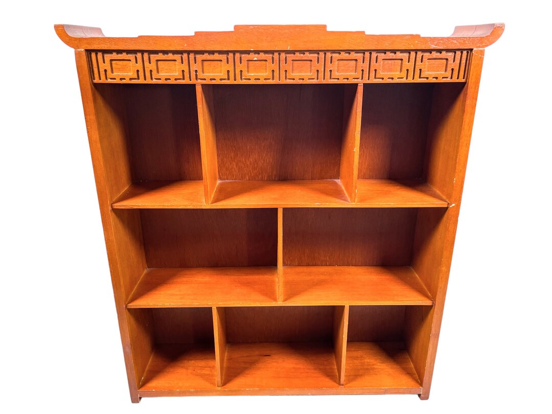 Small Wall Shelf Unit Vintage Asian Style Taiwanese Wooden Stand Wood ...