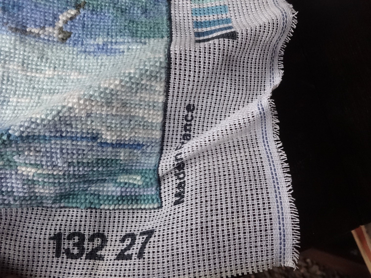 Vintage French Royal Paris Cross Stitch Fishing Boat Harbour Lighthouse ...