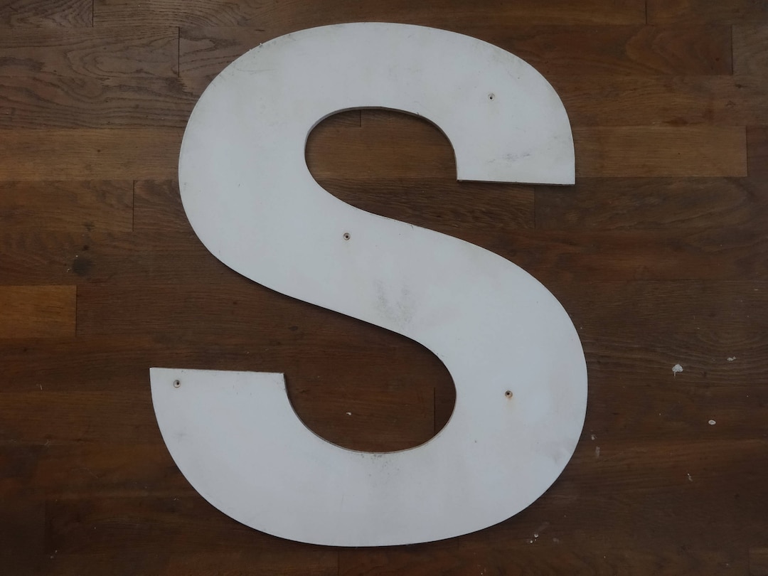 Vintage French White Large Letter S Shop Sign Name Decoration Design ...