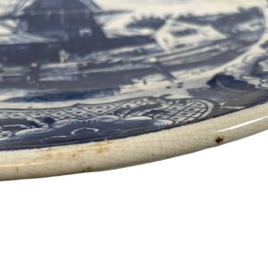 Vintage Dutch Original Blauw Delfts Handmade White Blue Extra Large ...