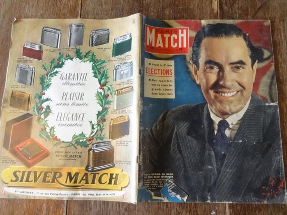Vintage French Paris Match Magazine No 503 Elections Hollywood | Etsy