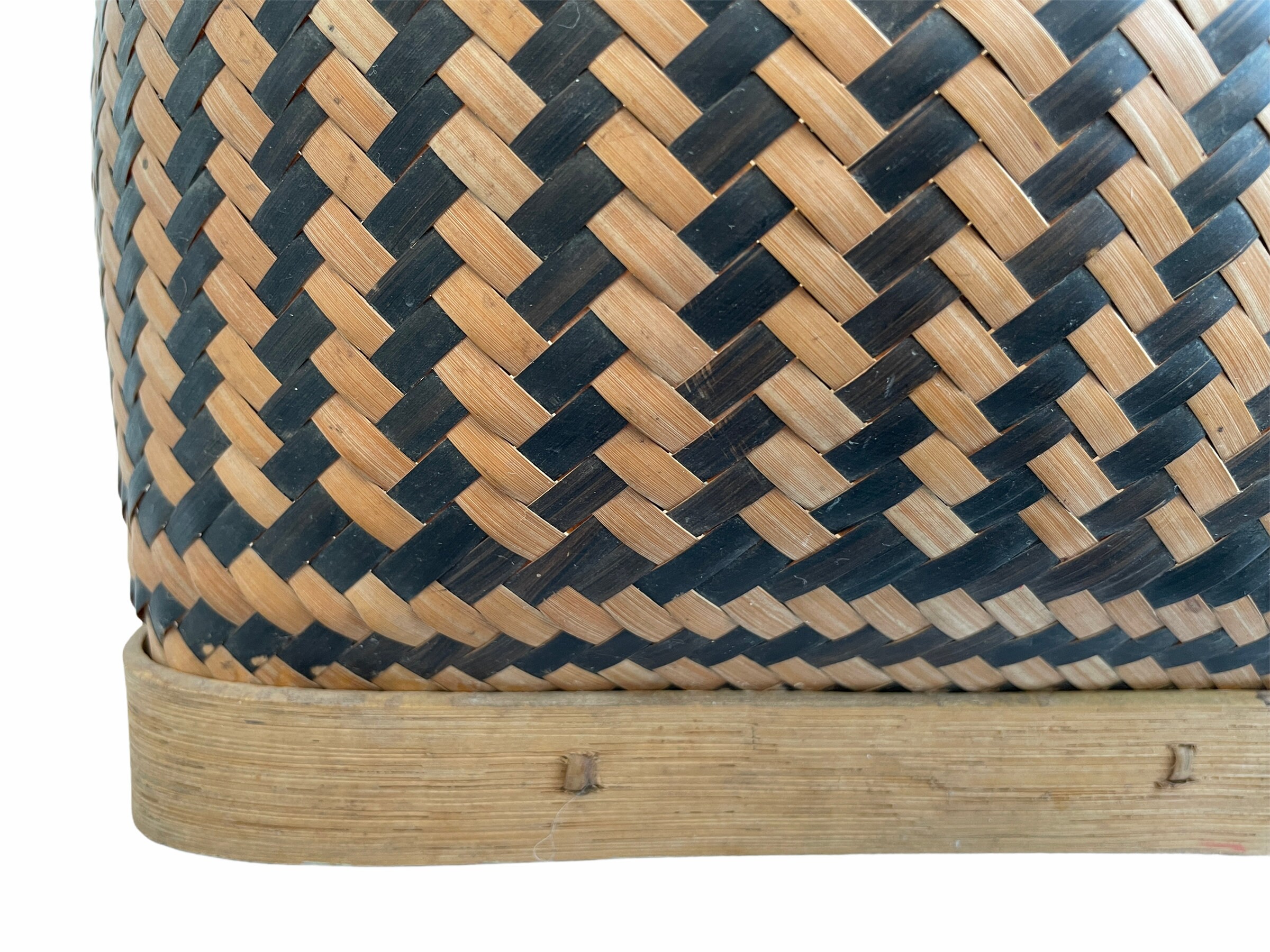 Vintage Thai Asian Traditional Woven Rice Food Basket Storage Decor ...