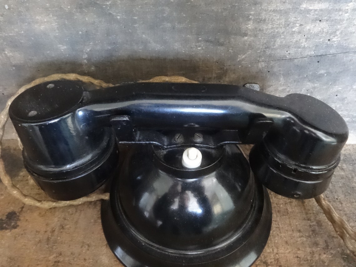 Vintage English Bakelite Black Telephone Phone Push Button - Etsy