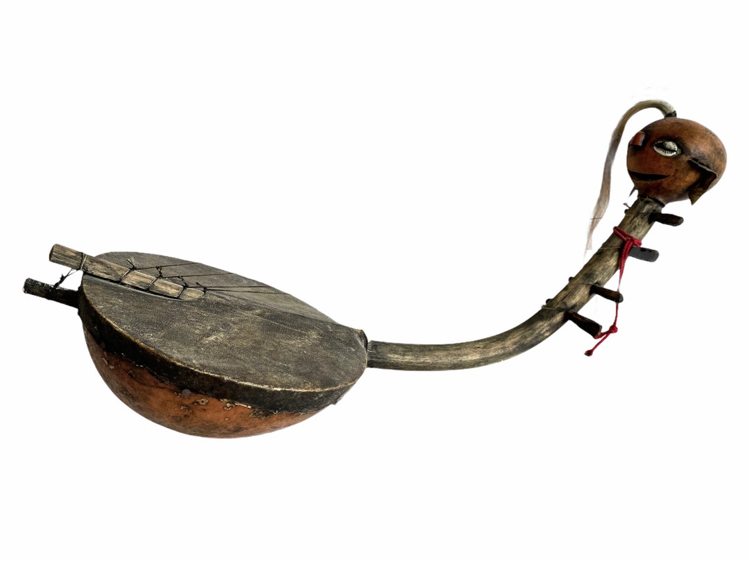Vintage African Decorative Banjo Guitar Percussion Musical Instrument ...