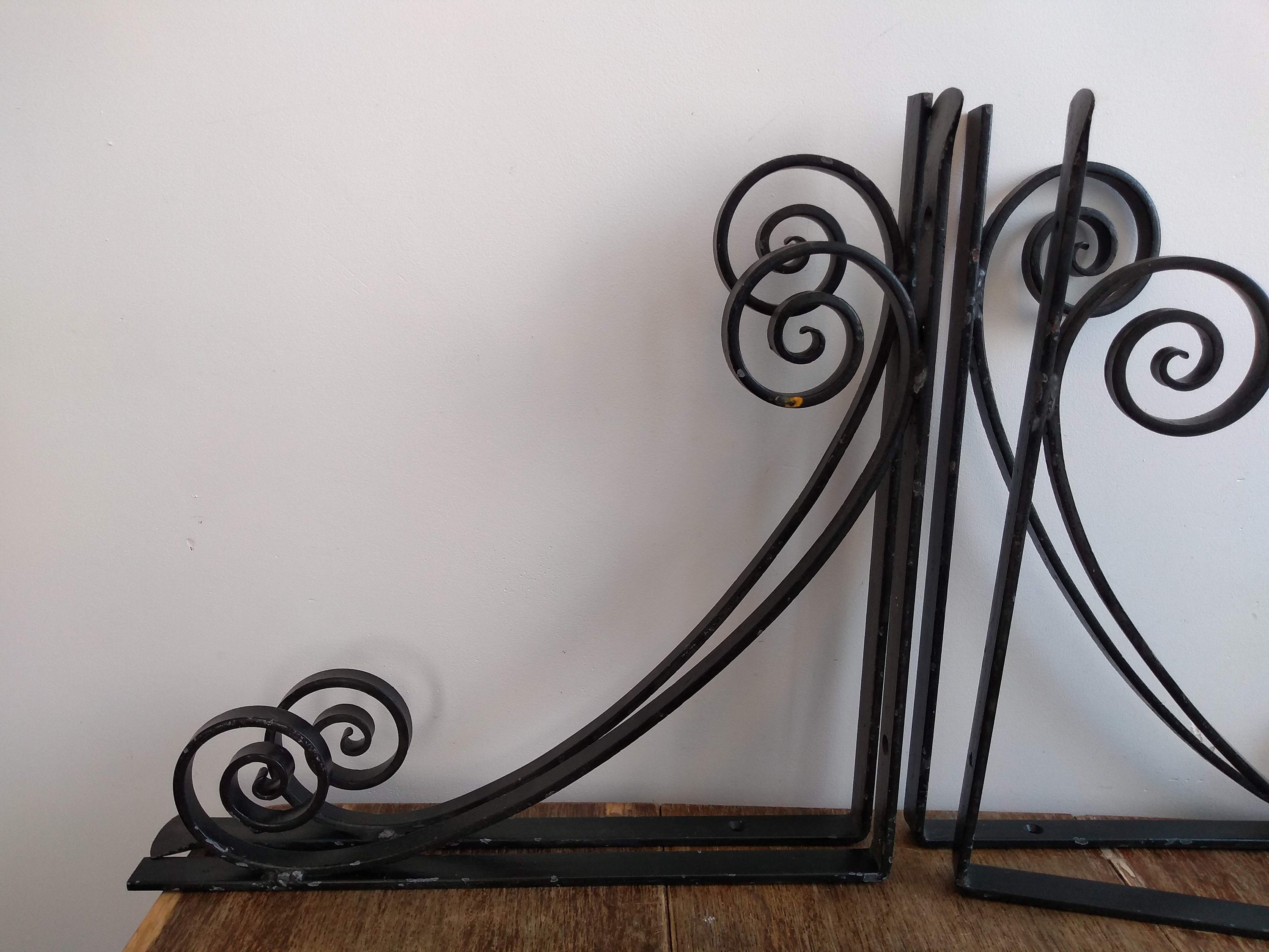 Vintage French Large Black Painted Ornate Iron Shelf Cistern | Etsy