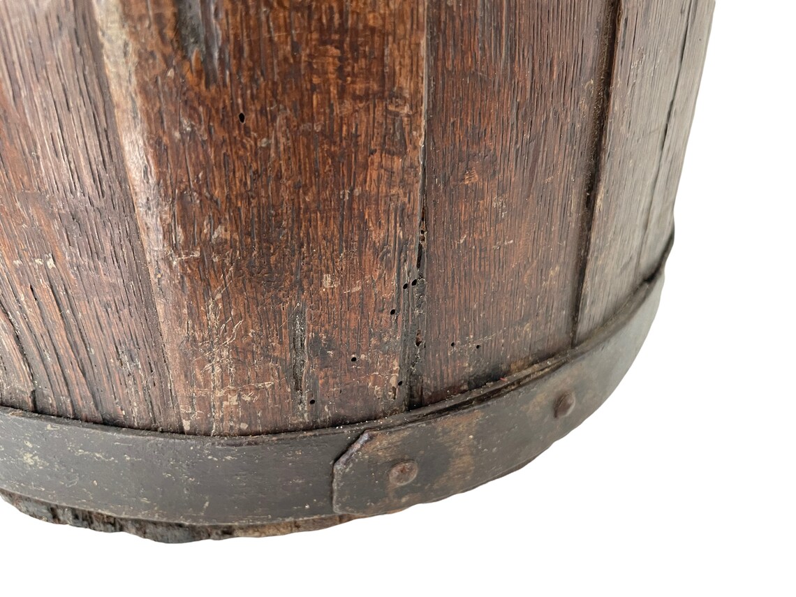 Antique French Dark Wooden Butter Barrel Churn Heavy Farmer - Etsy