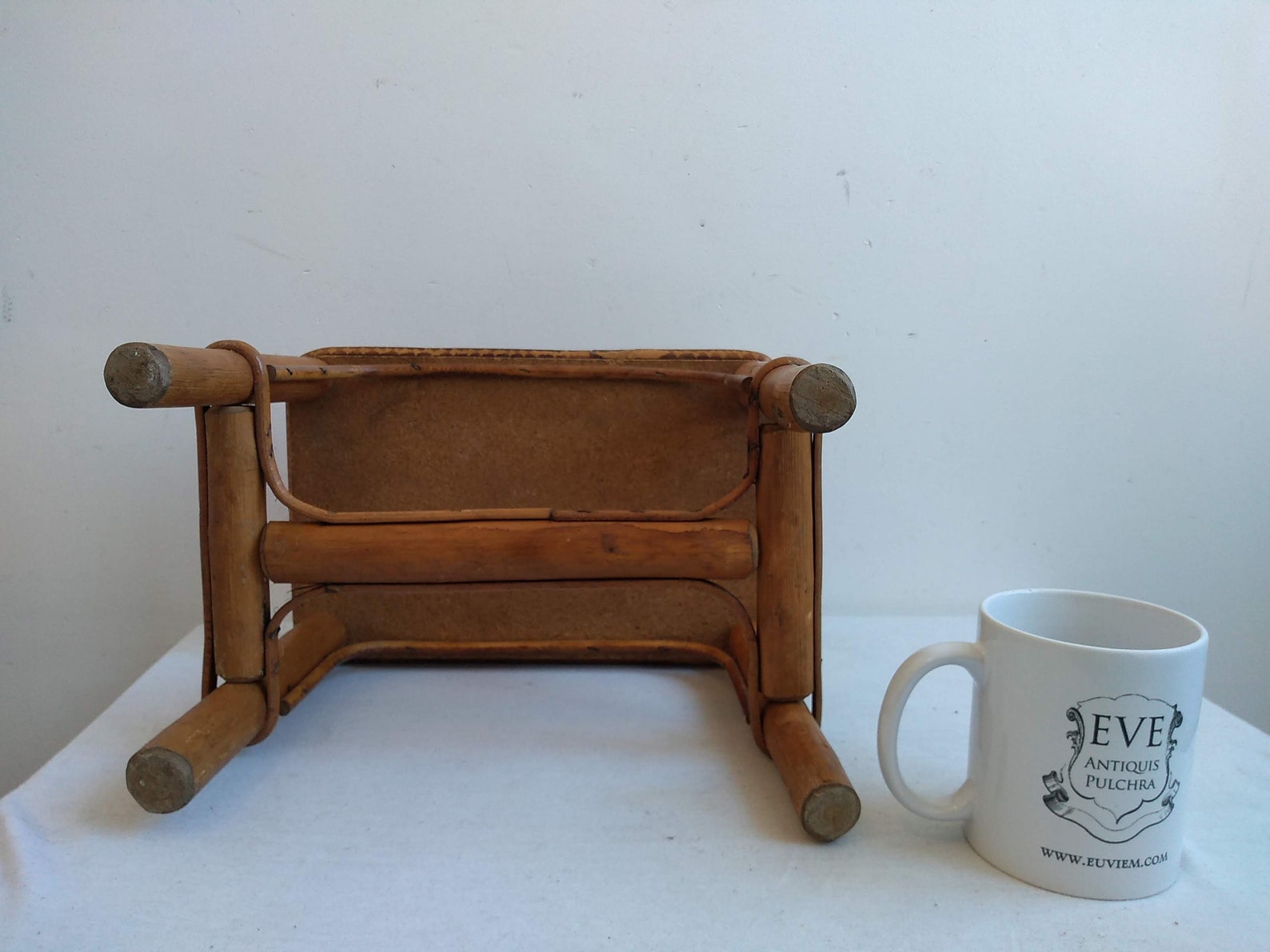 Vintage Asian Table Small Stand Bamboo Plant Pot Display Plinth Flower ...