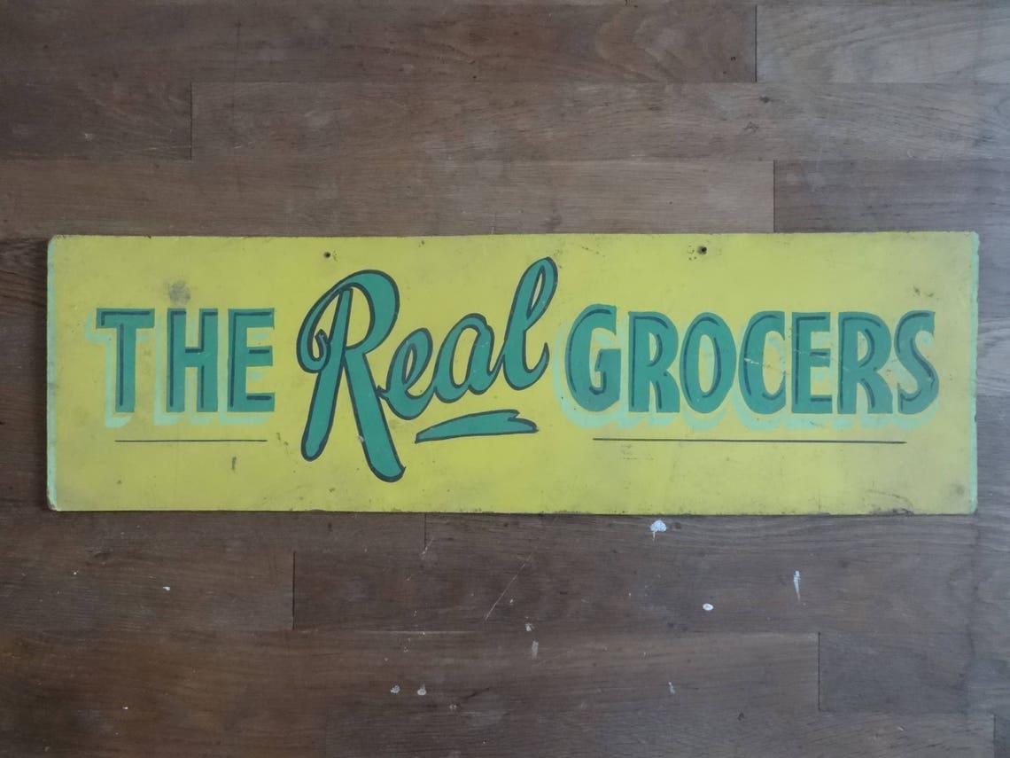 Vintage English Hand Painted the Real Grocers Shop Internal - Etsy