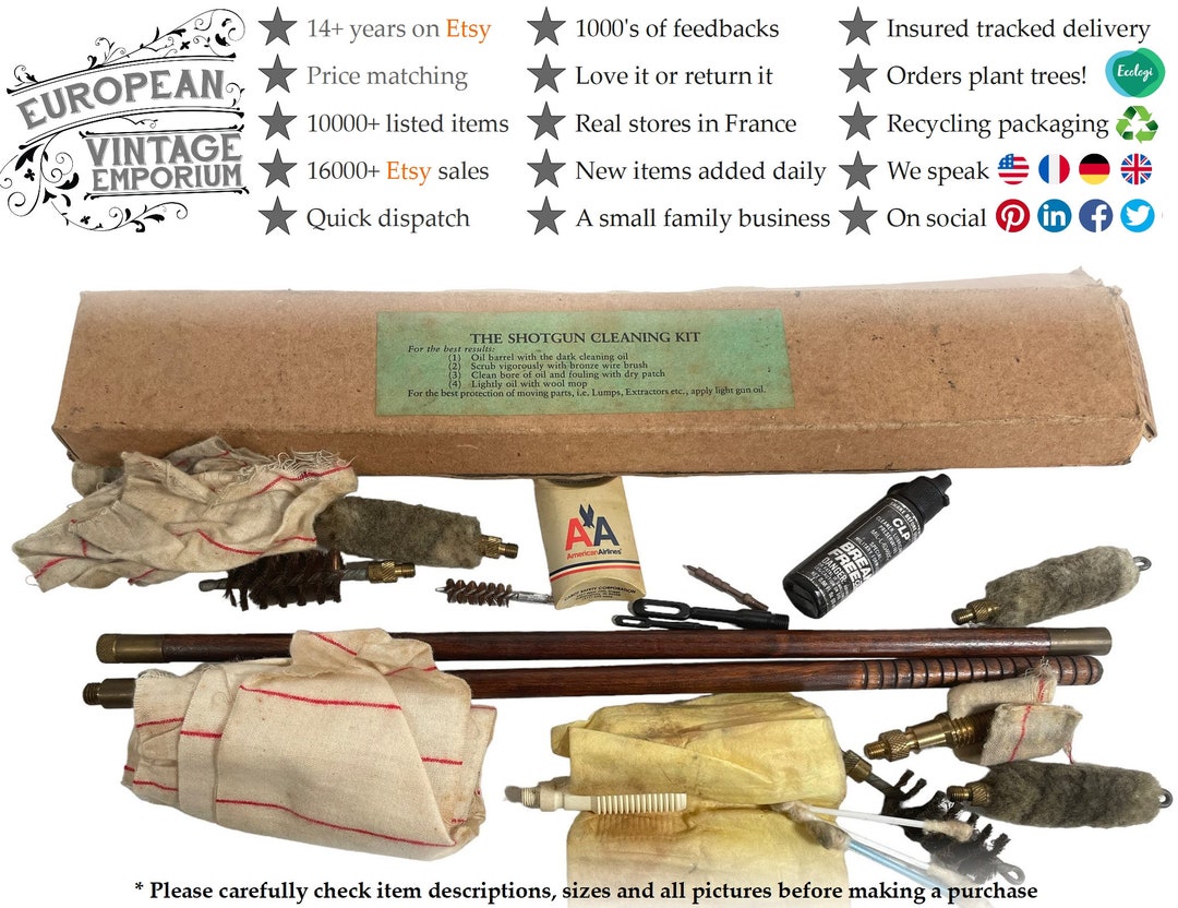 Vintage English Shotgun Cleaning Kit 12 Bore Deluxe Shooting Shotgun ...