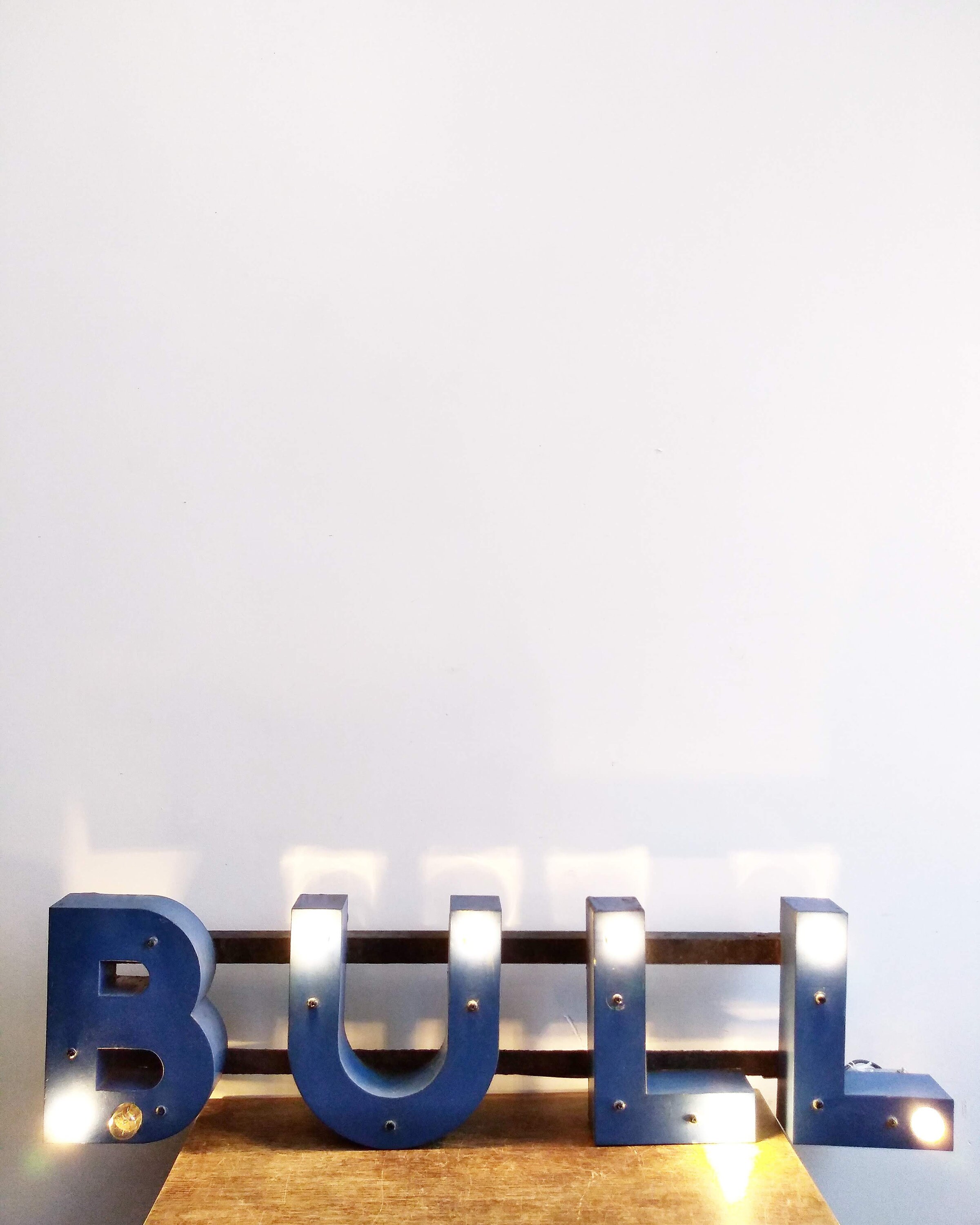 Vintage English BULL Shop Sign Take Away Blue Black Large Lit | Etsy