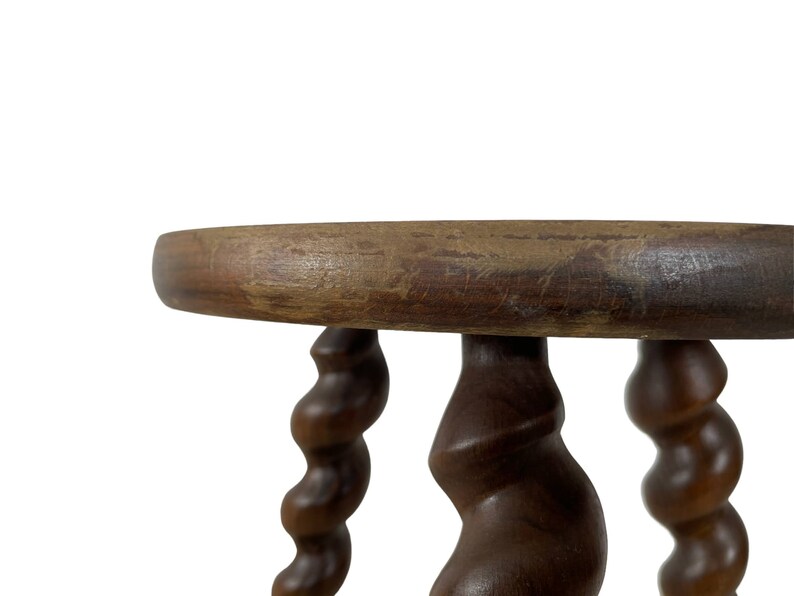 Vintage French Spiral Stool Chair Seat Wooden Wood Milking - Etsy