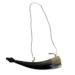 Vintage French String Hanging Cow Horn Non Working Instrument Warning ...