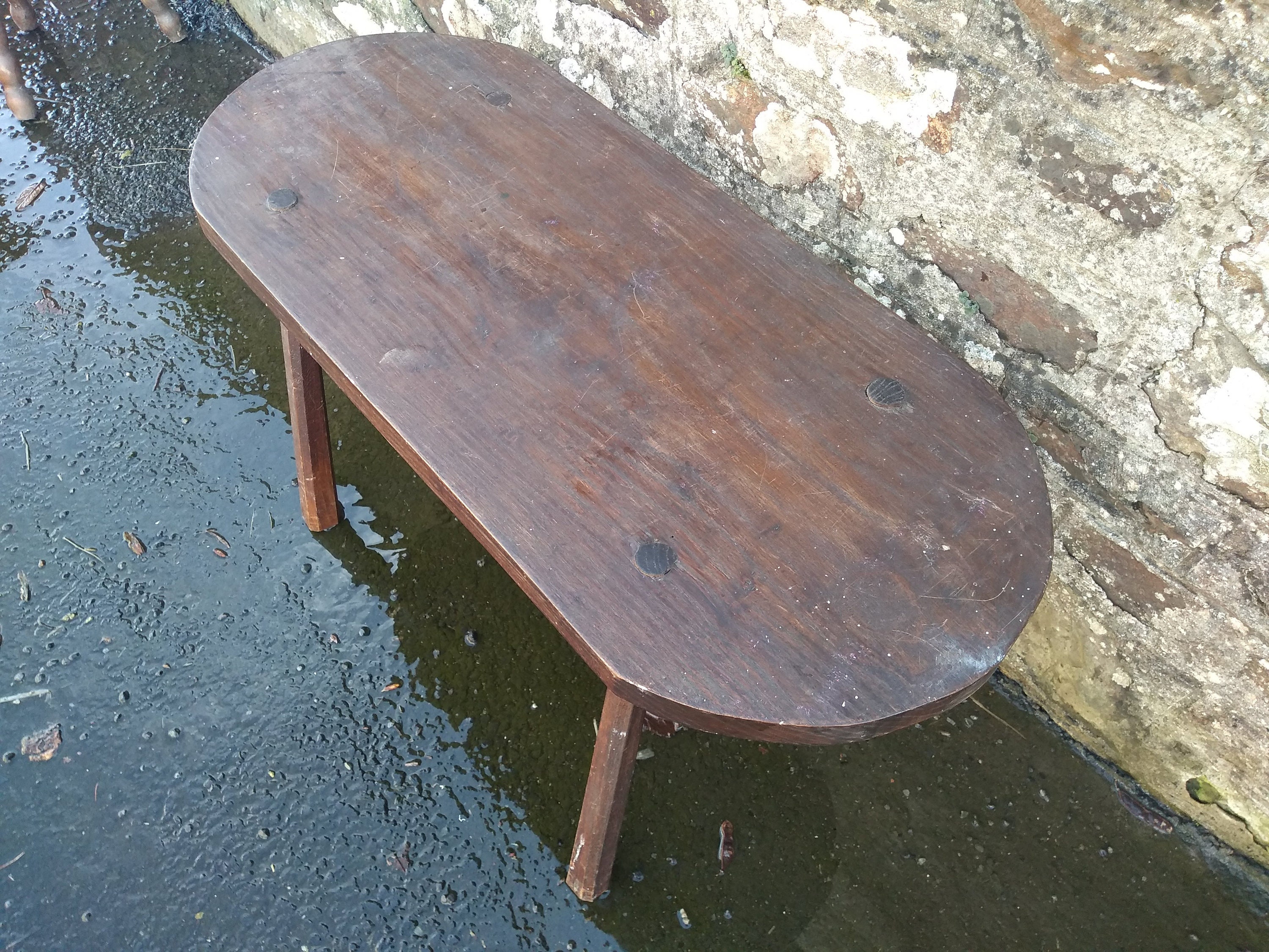 Vintage French Stool Wooden Wood Milking Small Side Table | Etsy