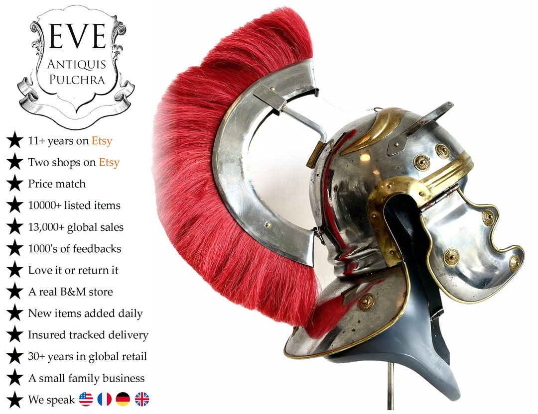 Vintage French Theatre Reproduction Greco-roman Spartan Helmet Red ...