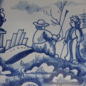 Vintage Italian Delft Style Large Wall Tile Blue White Sold ...