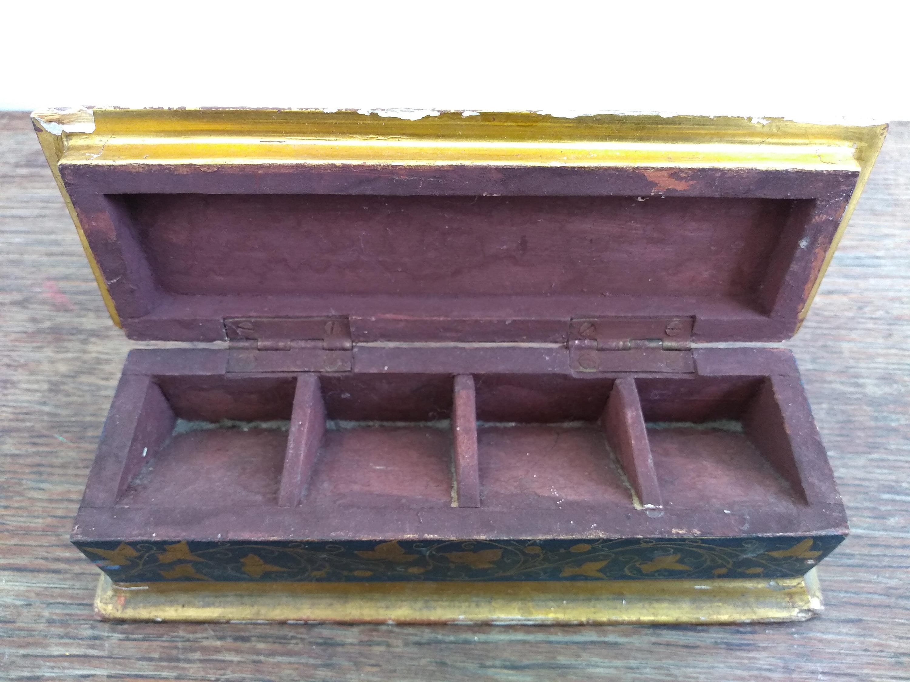 Vintage French Wooden Wood Stamp Box Dispenser with lid | Etsy