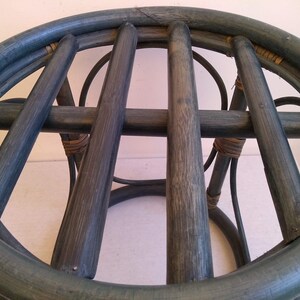 Stool Vintage French Wood Wooden Pole Sea Blue Green Cushioned Compact ...