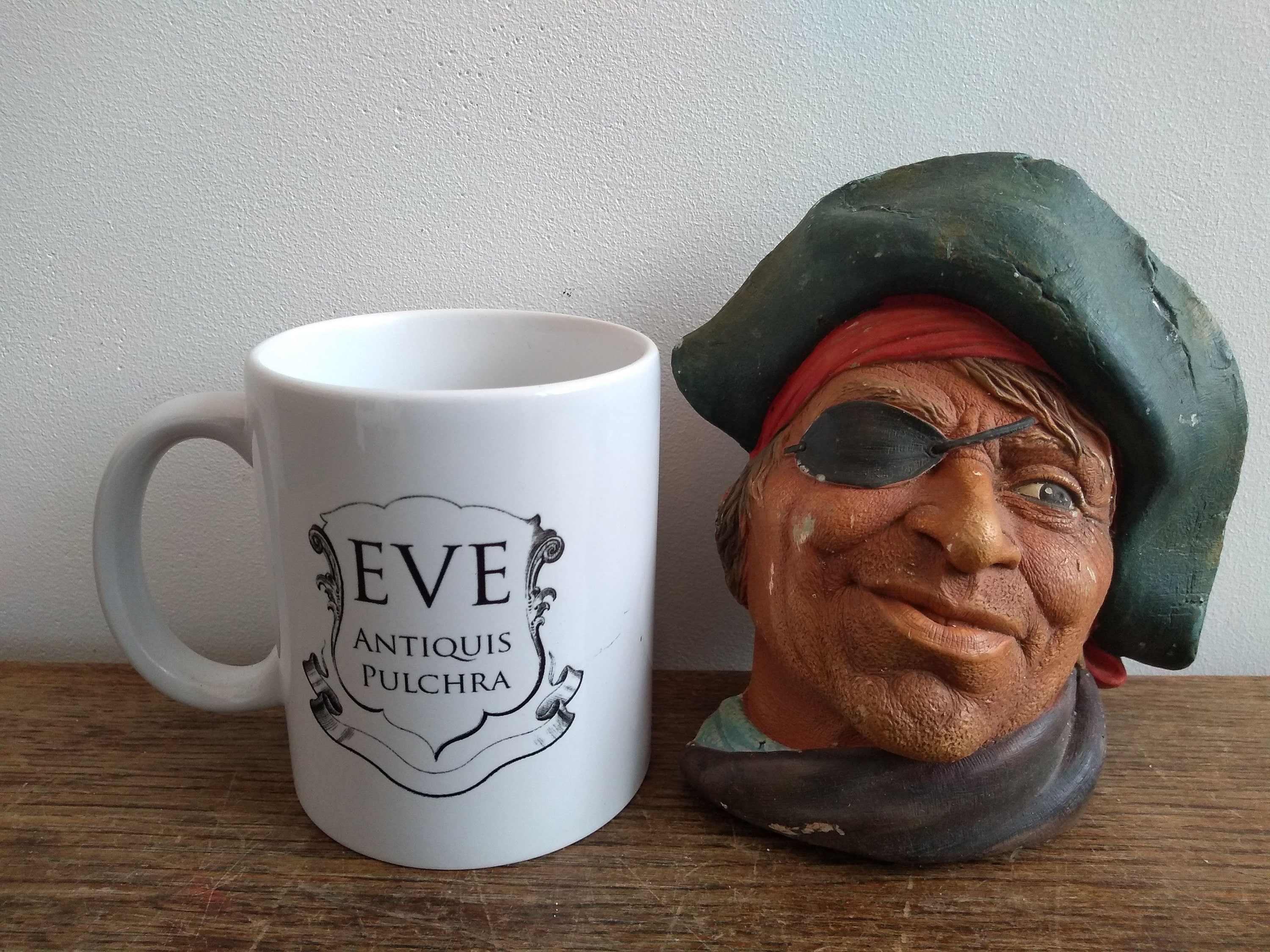 Vintage English Eye Patch Pirate Sailor Wall Hanging Plaster Bust Head ...