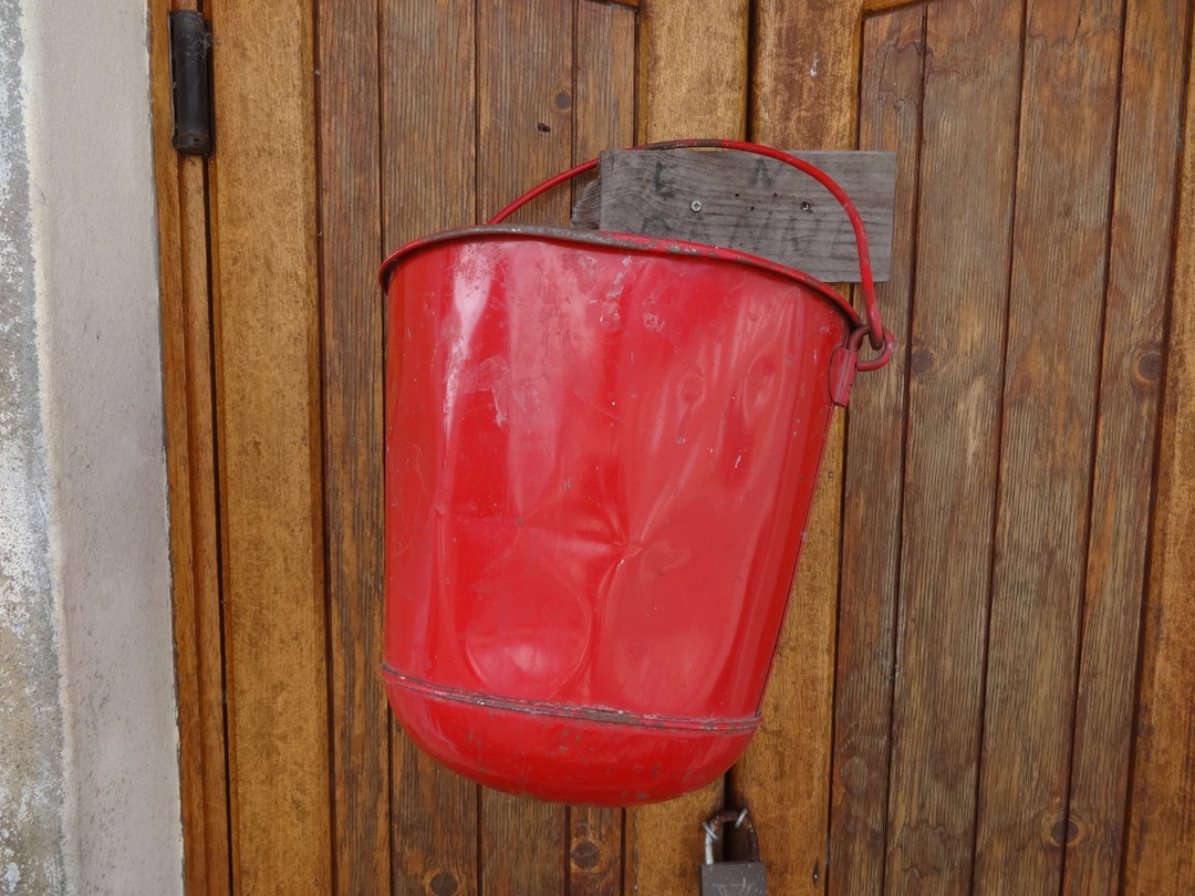 Vintage French Hanging Hung Fire Bucket Sand Hand Tool SOLD INDIVIDUALY ...