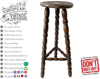 Vintage French Wonky Stool Table Wooden Wood Chair Seat Side - Etsy