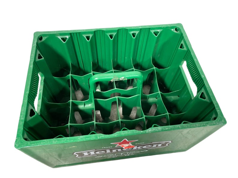 Vintage French Heineken Plastic 24 Bottle Crate Caddie Holder Basket ...
