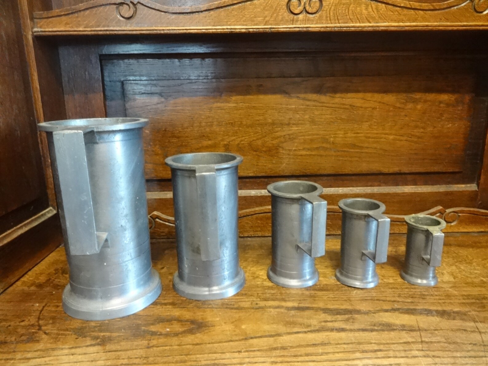 Vintage French Heavy Pewter Measuring Tankards Cups Mugs Jugs - Etsy