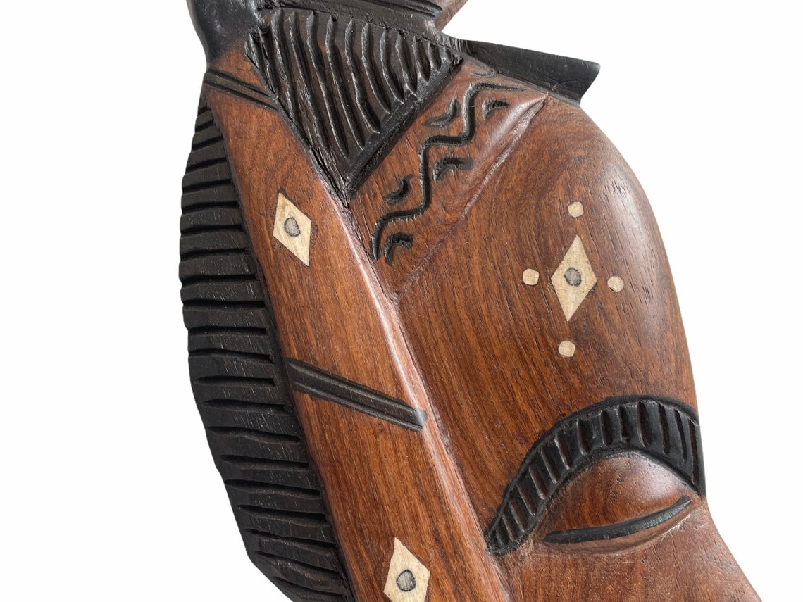 Vintage African Face Figurine Mask Statue Primitive Carving - Etsy